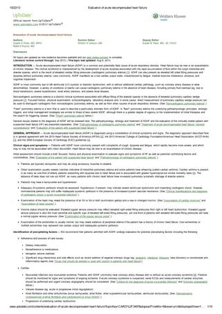 Evaluation of acute decompensated heart failure | PDF