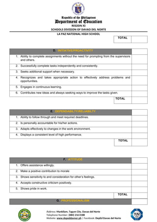 EVALUATION-RATING.docx form work immersion | DOCX