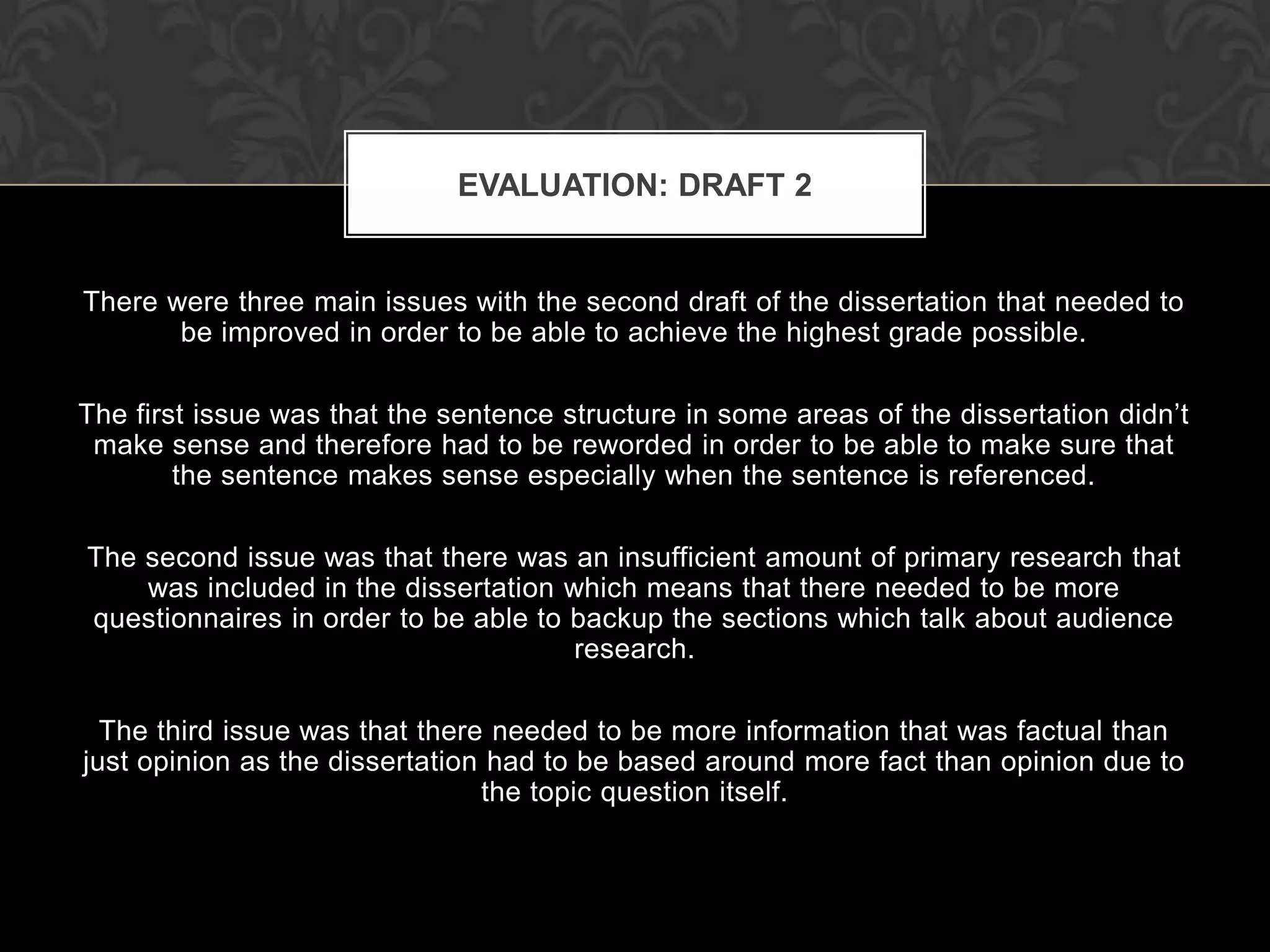 Evaluation: Draft 2 | PPTX