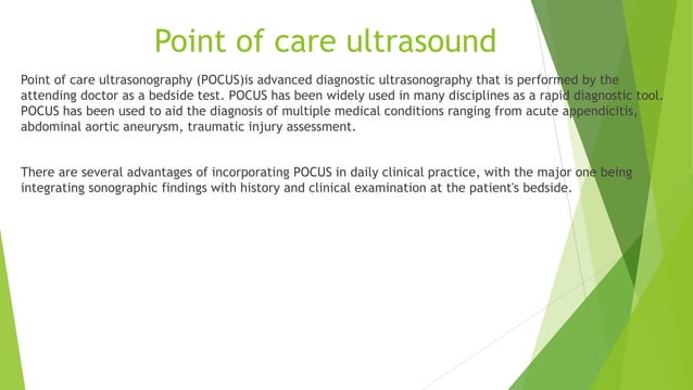 Evaluation abdominal Point of care ultrasonography (POCUS)is advanced ...