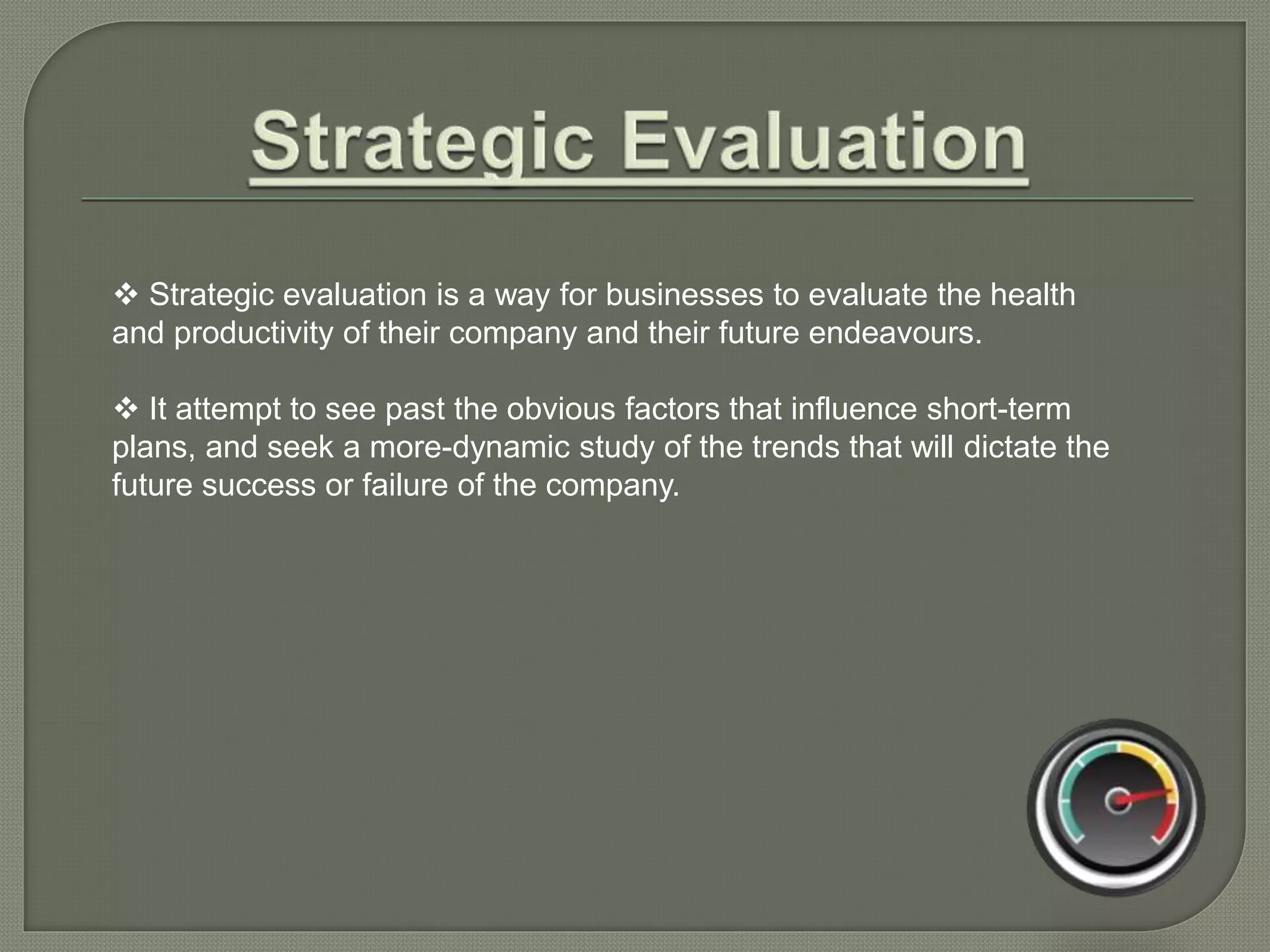 Evaluation and control in strategic management | PPT
