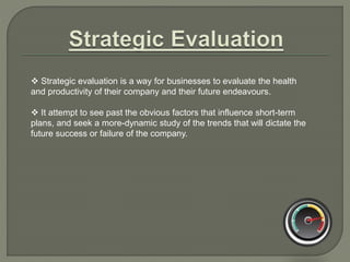 Evaluation and control in strategic management | PPTX