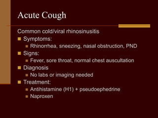 Evaluation and management of a patient with cough | PDF