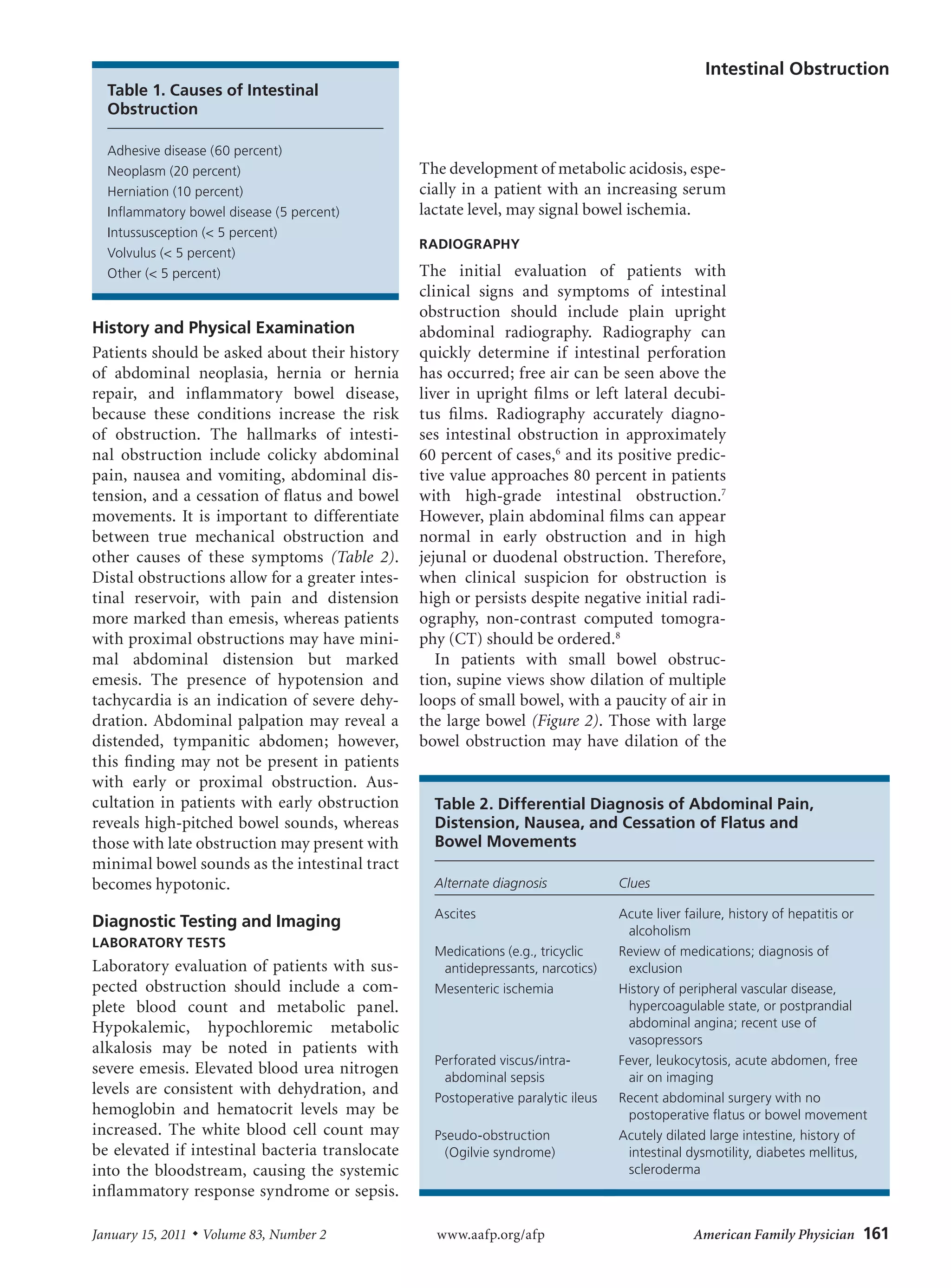 Evaluation and management of intestinal obstruction | PDF