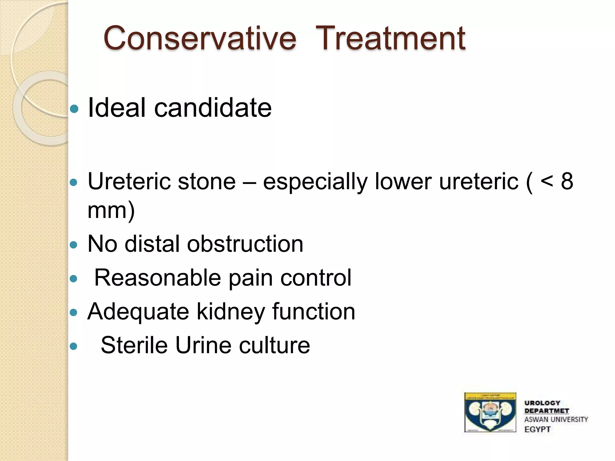 Evaluation and management of ureteric stones | PPTX