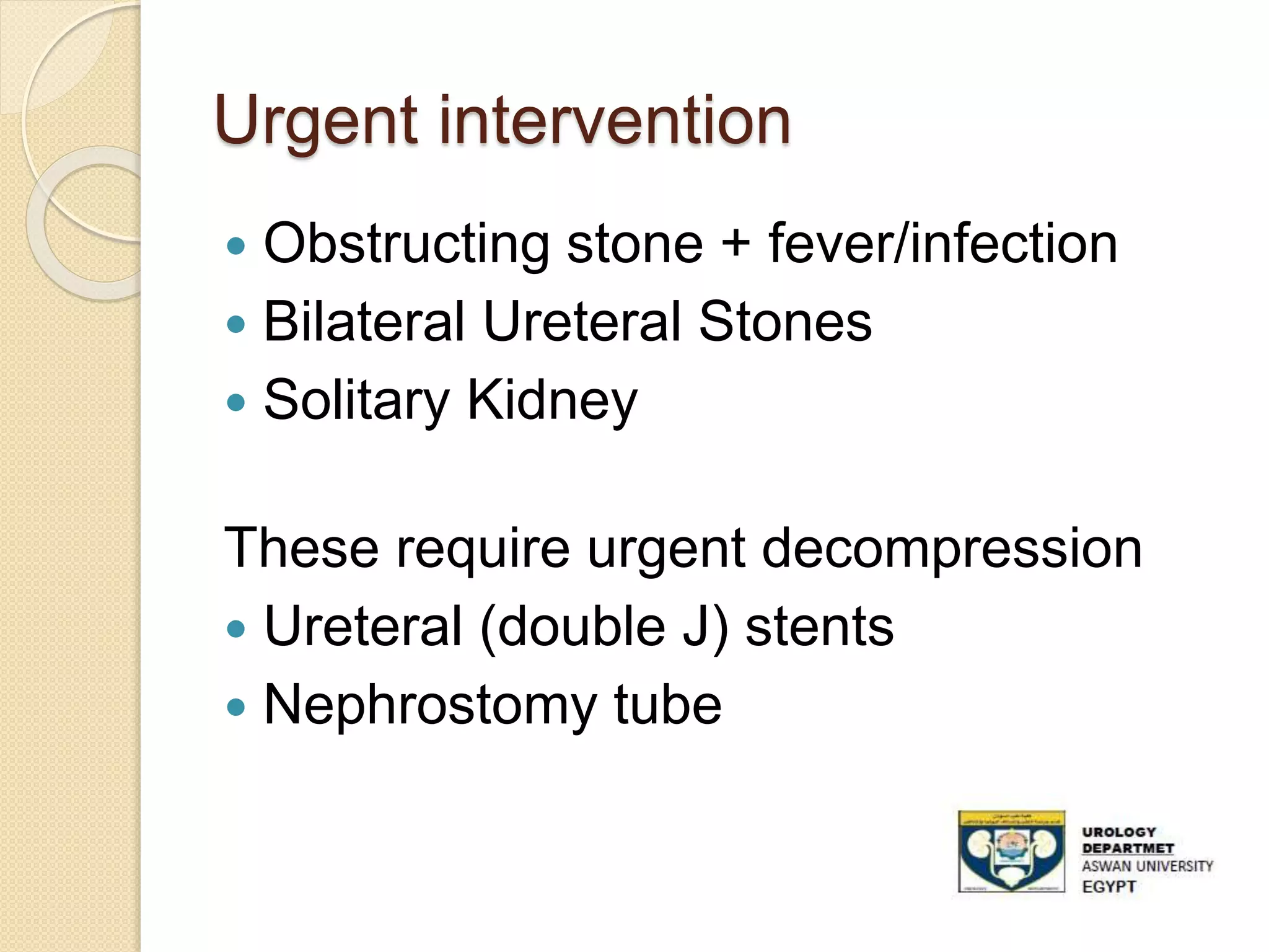 Evaluation and management of ureteric stones | PPTX