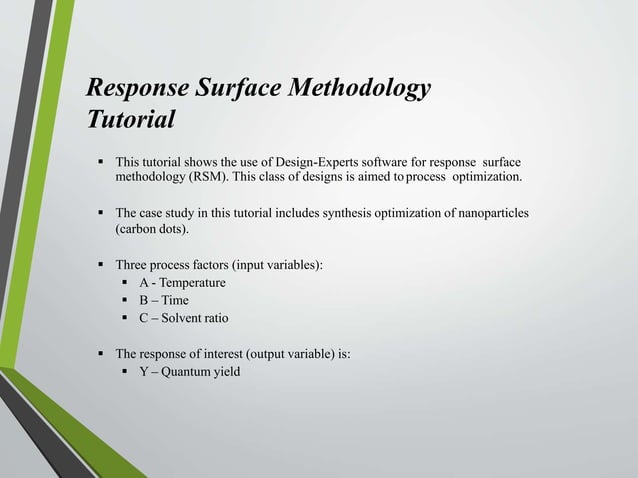 Evaluation And Optimization Of Variables Using Response Surface