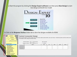 Evaluation and optimization of variables using response surface ...