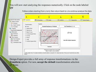 Evaluation and optimization of variables using response surface methodology | PPTX