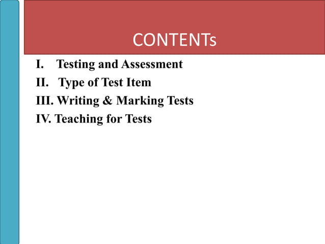 Teaching Methodology "Evaluation and testing" | PPT