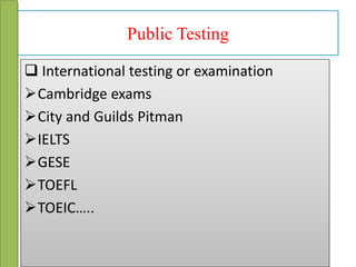 Teaching Methodology "Evaluation and testing" | PPT