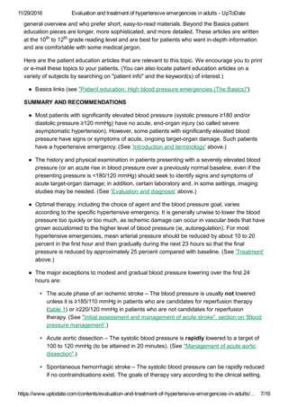 Evaluation and treatment of hypertensive emergencies in adults up ...