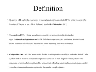 Evaluation by a urologist is essential in recurrent uti | PPT