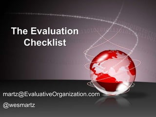 The Evaluation Checklist | PPT