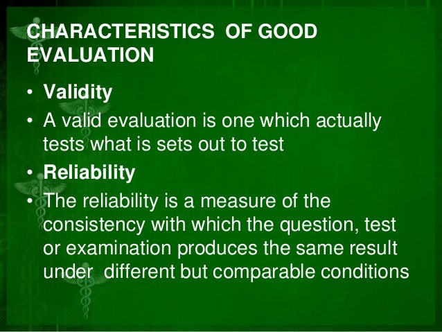 Evaluation – concepts and principles