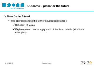 Evaluation Criteria Ppt Final | PDF