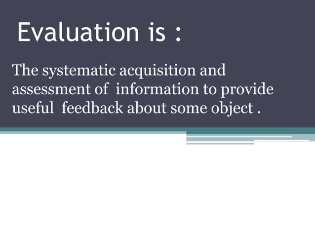 Evaluation definitions | PPT