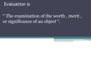 Evaluation definitions | PPTX