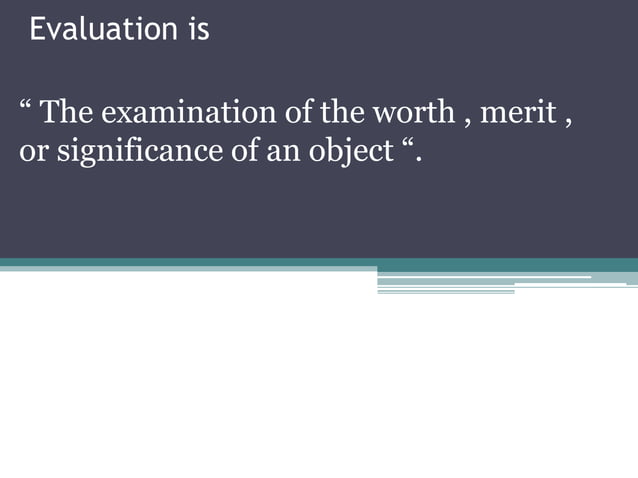 Evaluation definitions | PPT
