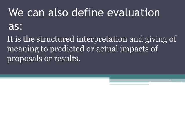 Evaluation definitions | PPT