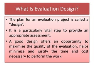 Evaluation design | PPTX