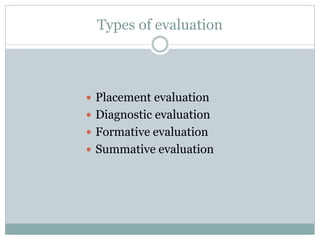 Evaluation, different types of test items | PPTX