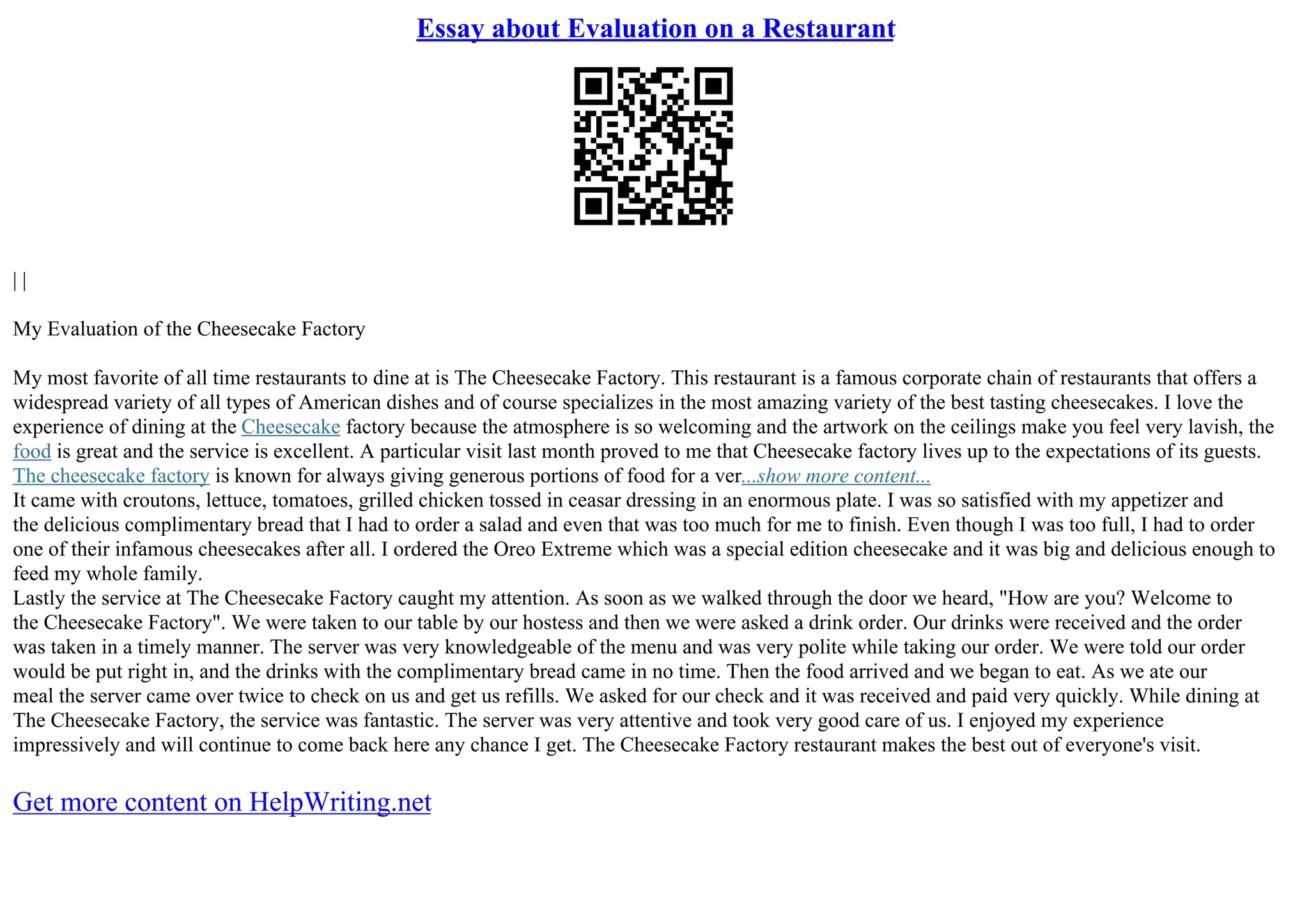 Evaluation Essay Pdf