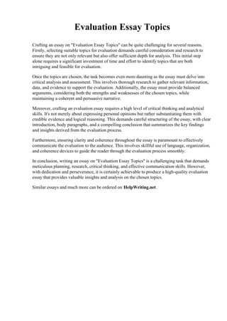 Evaluation Essay Topics.pdf
