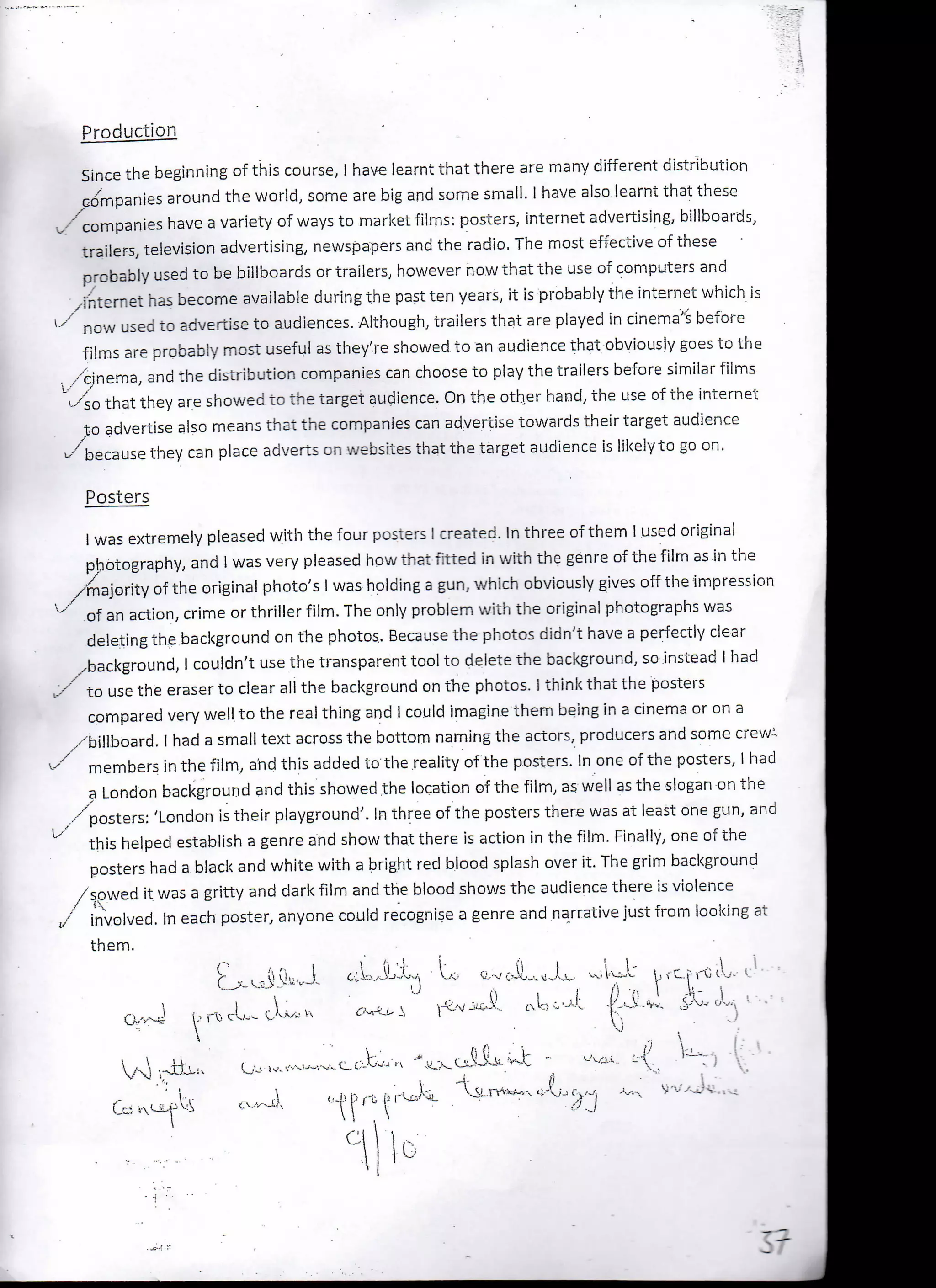 GCSE Film Studies: Evaluation examples | PDF