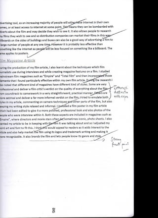 GCSE Film Studies: Evaluation examples | PDF