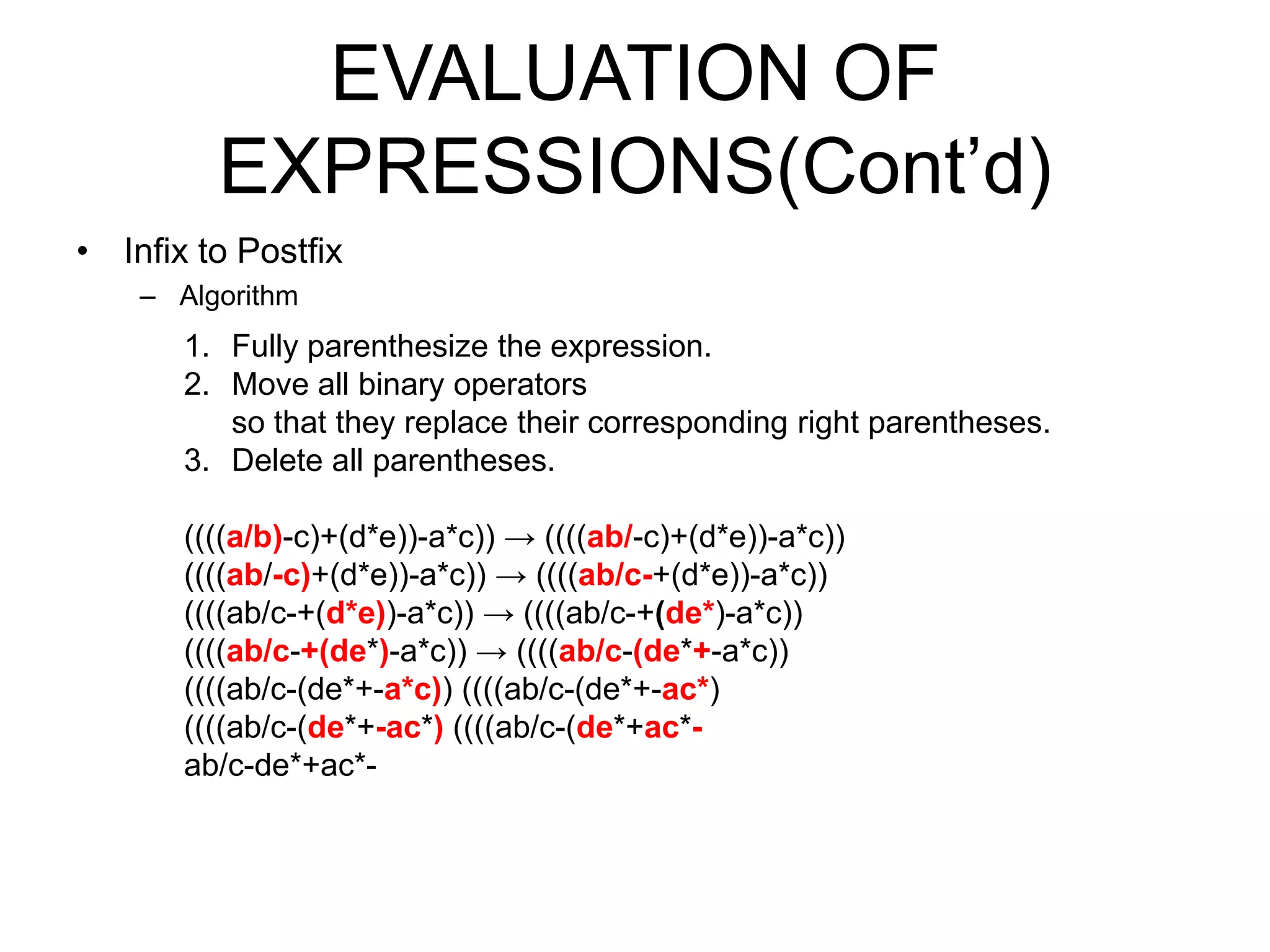 Evaluation expression | PPTX | Programming Languages | Computing