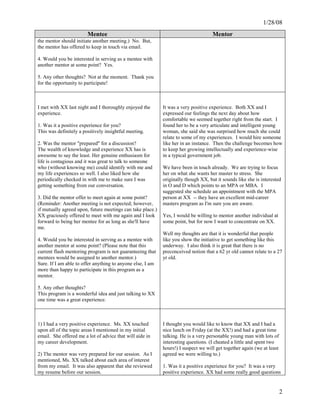 Flash Mentoring - Side By Side Evaluation Feedback Summary - Redacted 1 ...
