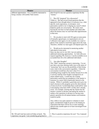 Flash Mentoring - Side By Side Evaluation Feedback Summary - Redacted 1 ...