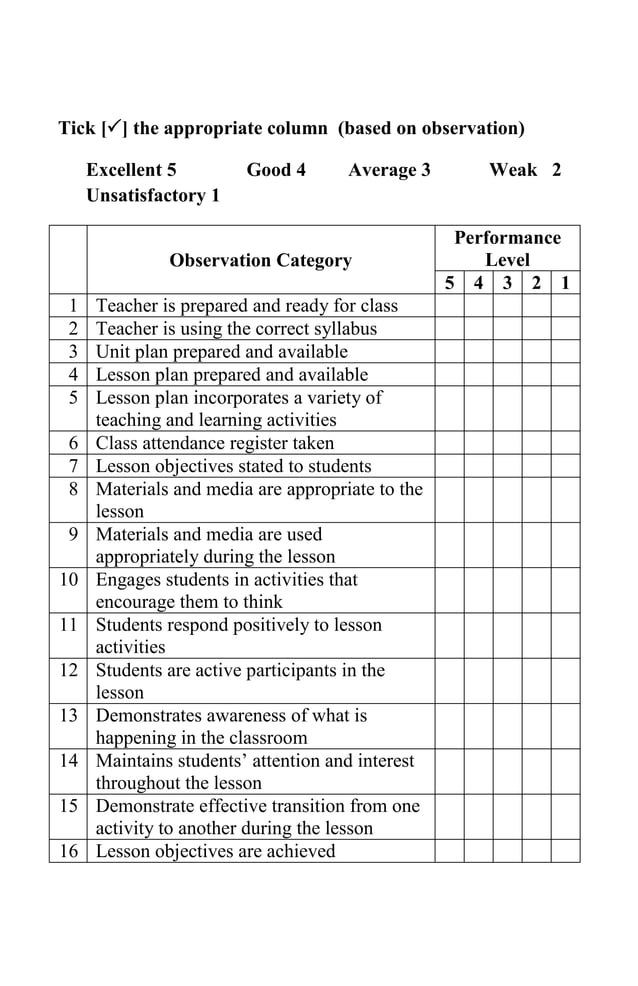 Evaluation form | DOCX | Educational Assessment | Education