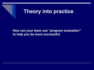 Program Evaluation Handouts | PPT