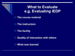 Program Evaluation Handouts | PPT