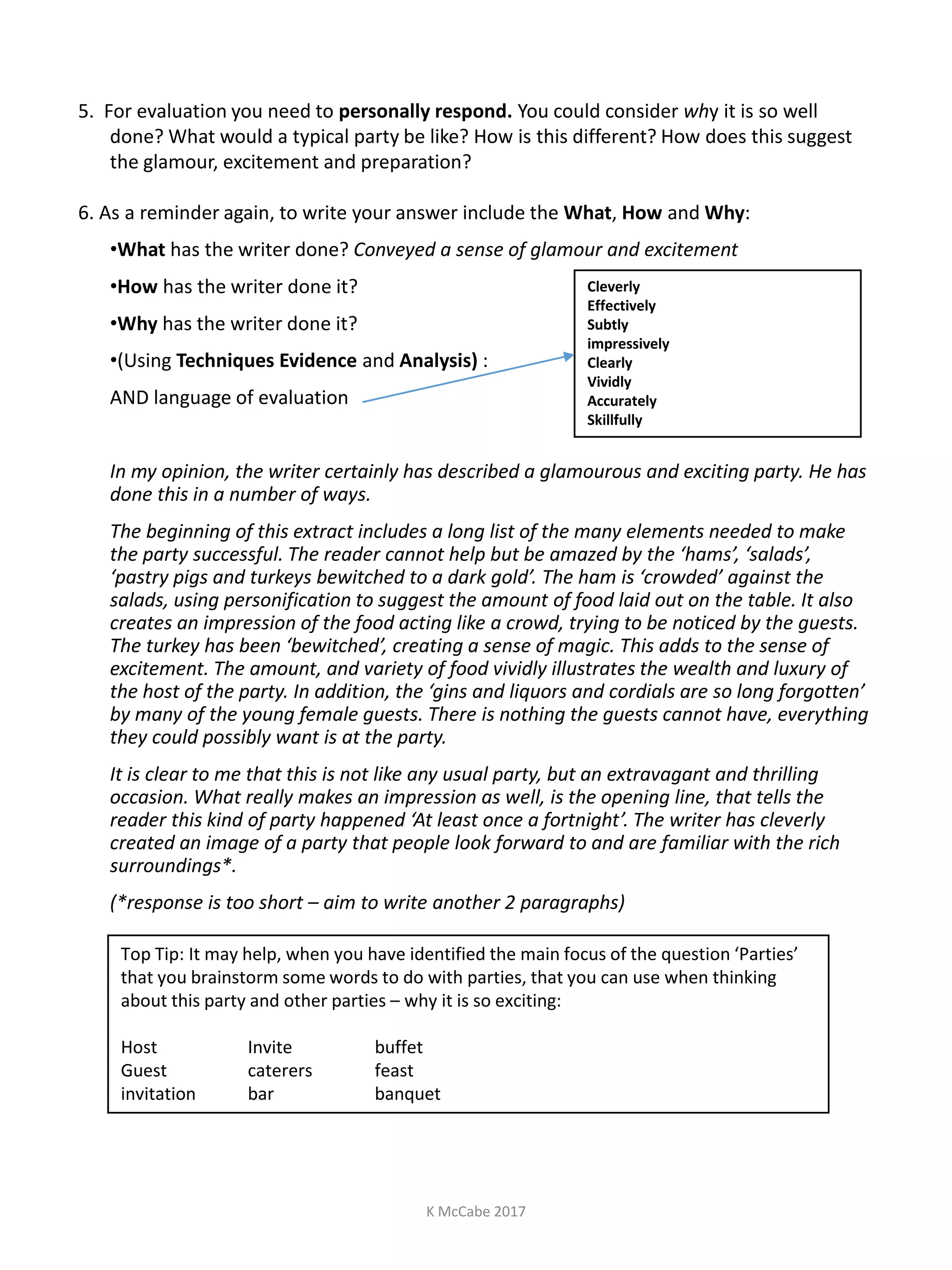 Evaluation Language Paper 1 Q4 AQA | PPTX