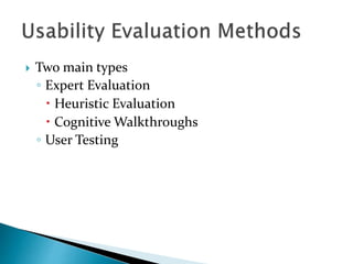 Evaluation in hci | PPTX