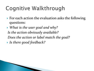 Evaluation in hci | PPT