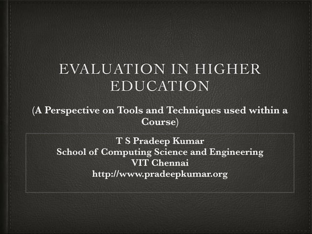 Evaluation in higher education | PPT