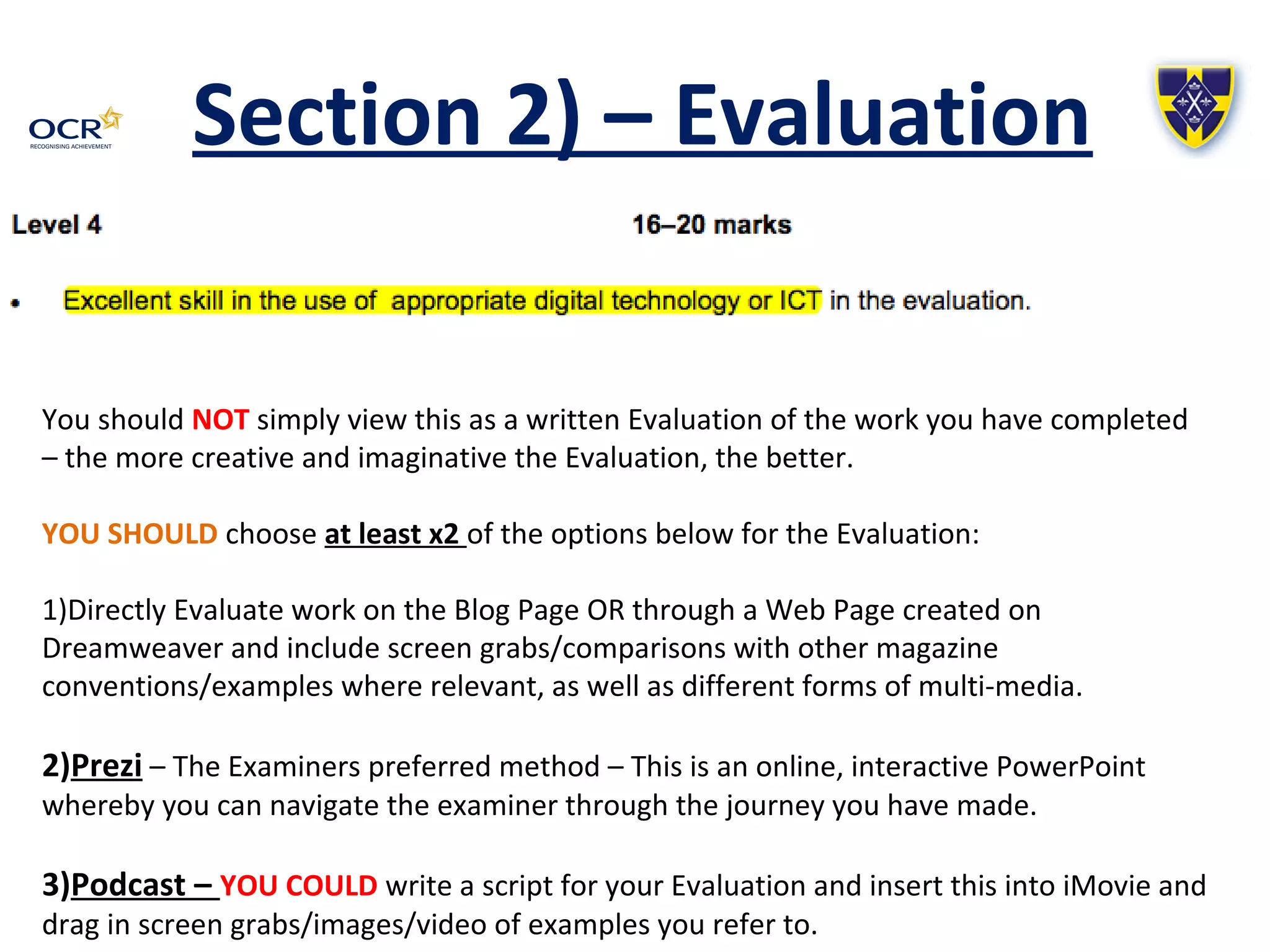 Evaluation instructions | PPT