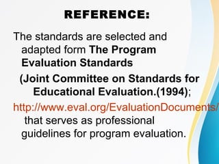 Evaluation in the improvement program | PPT