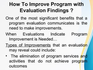 Evaluation in the improvement program | PPT