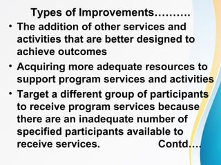 Evaluation in the improvement program | PPT