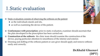 Evaluation (lower limb orthoses) | PDF