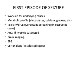 Evaluation and Management of Epilepsy | PPT