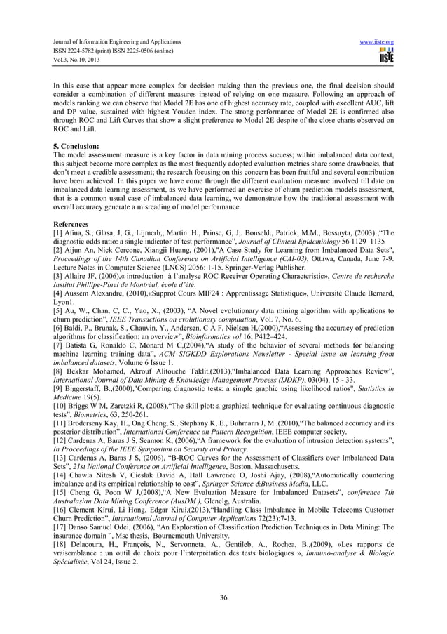 Evaluation measures for models assessment over imbalanced data sets | PDF