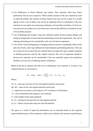 Evaluation Methods for Material Selection with Case Study | PDF