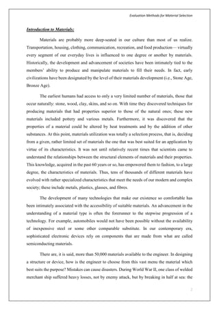 Evaluation Methods for Material Selection with Case Study | PDF
