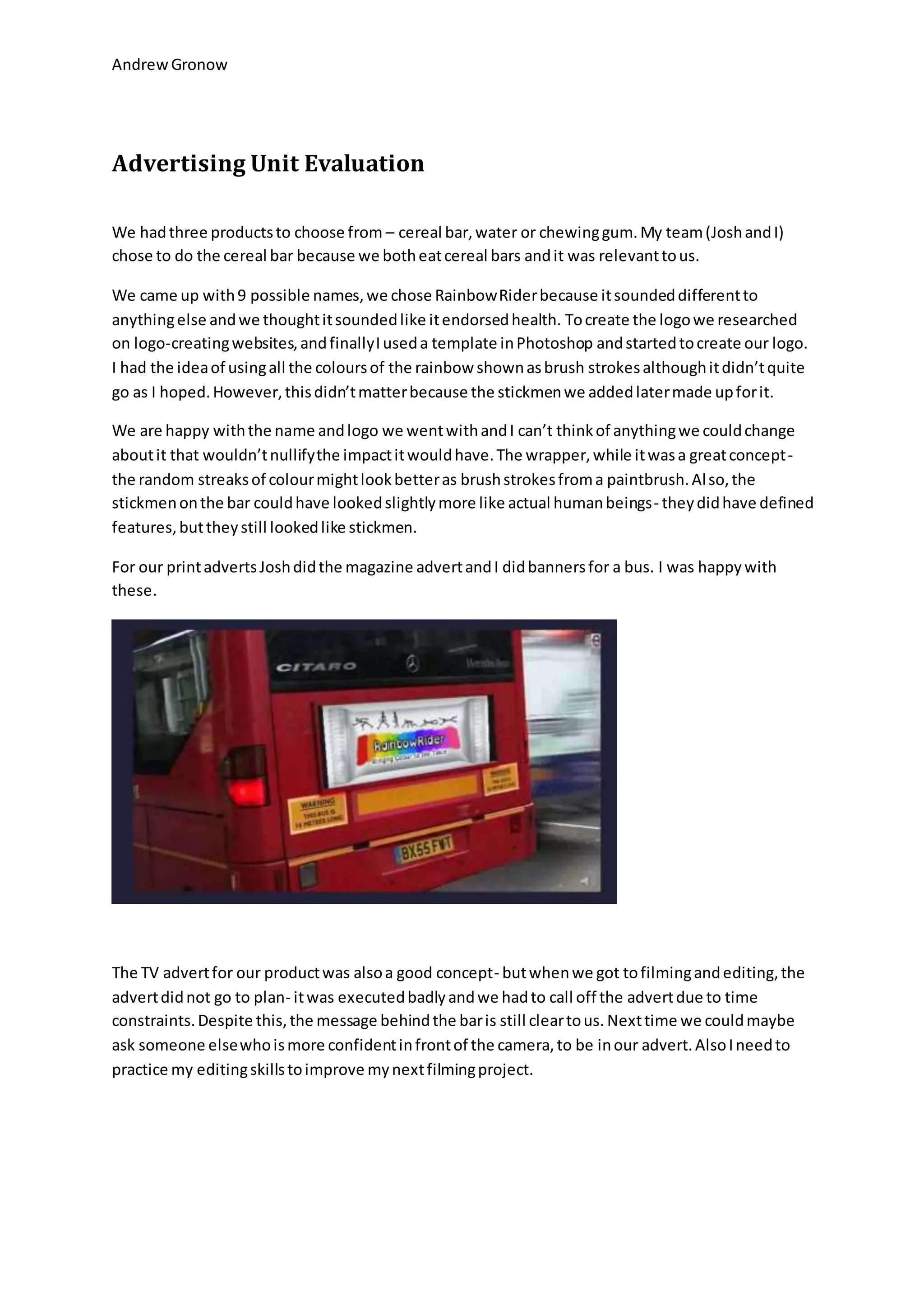 Unit 18- Evaluation of advertising module | DOCX